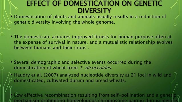 Domestication, evolution, genetics and genomics of wheat | PPTX ...
