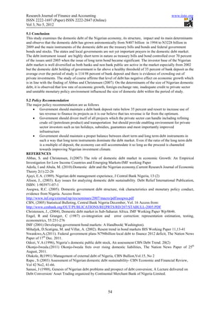 Domestic debt and the growth of nigerian economy | PDF