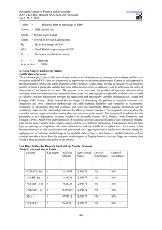 Domestic debt and the growth of nigerian economy | PDF