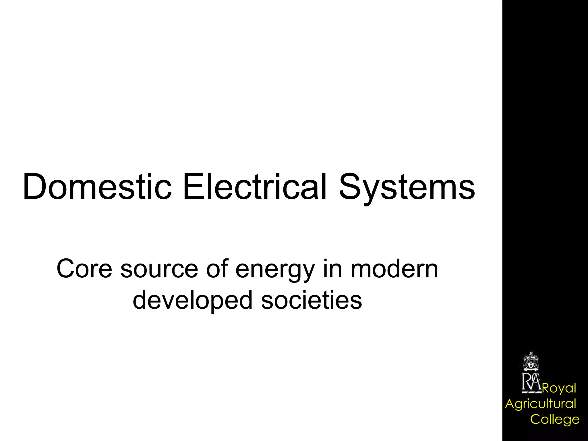 Domestic electrical systems | PPT