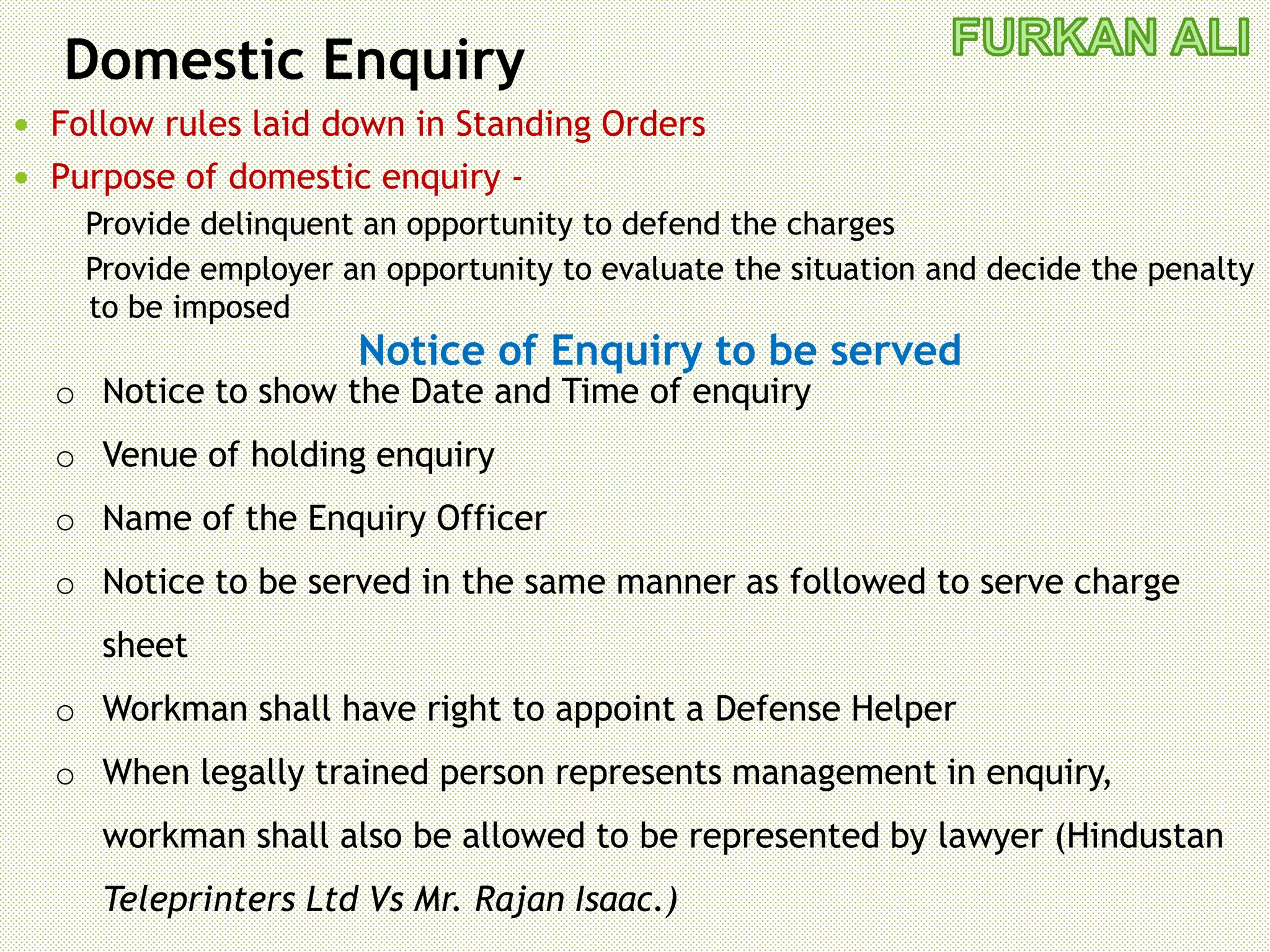 Misconduct & Disciplinary Action - Charge Sheet & Domestic Enquiry | PDF