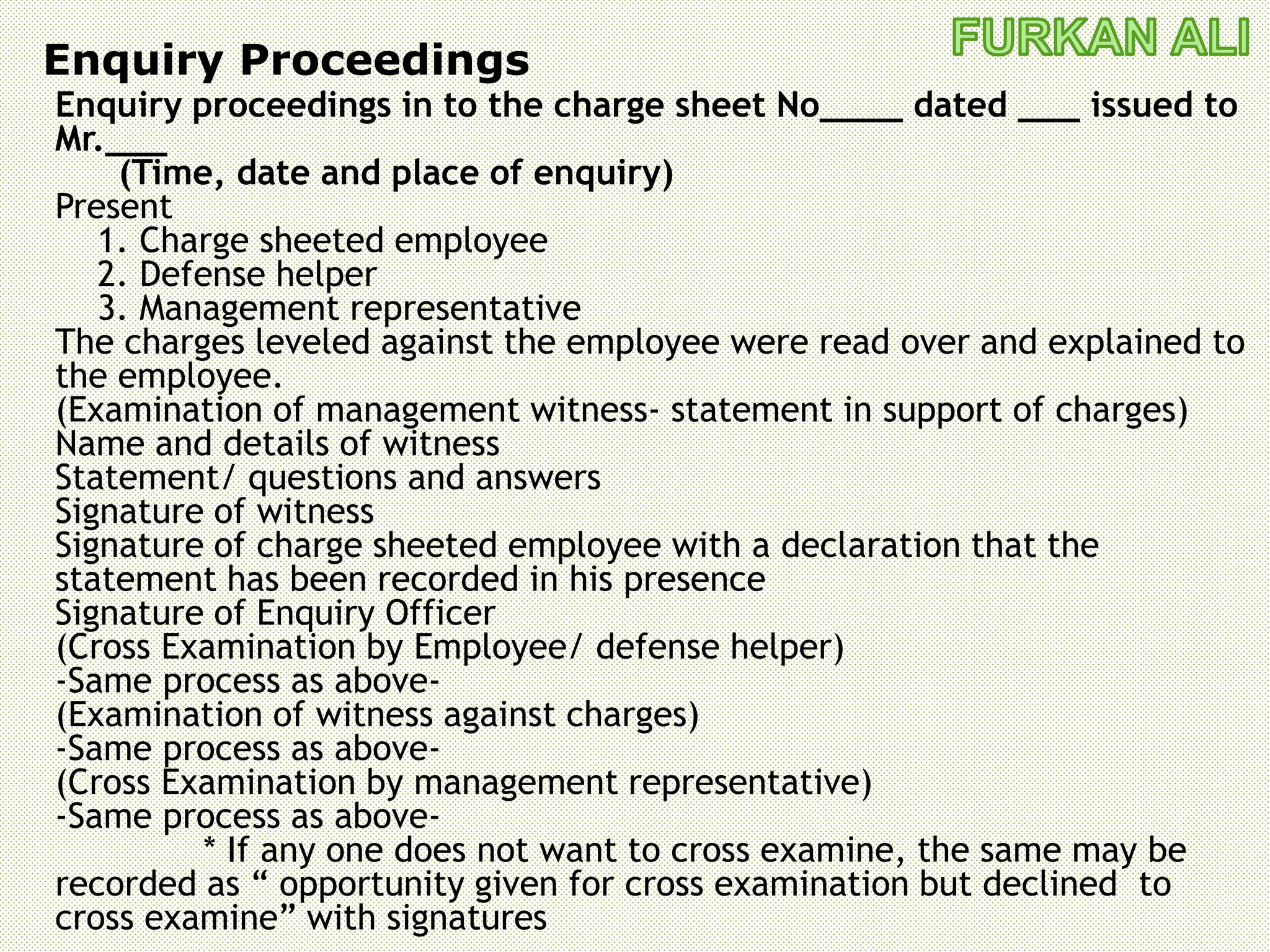 Misconduct & Disciplinary Action - Charge Sheet & Domestic Enquiry | PDF