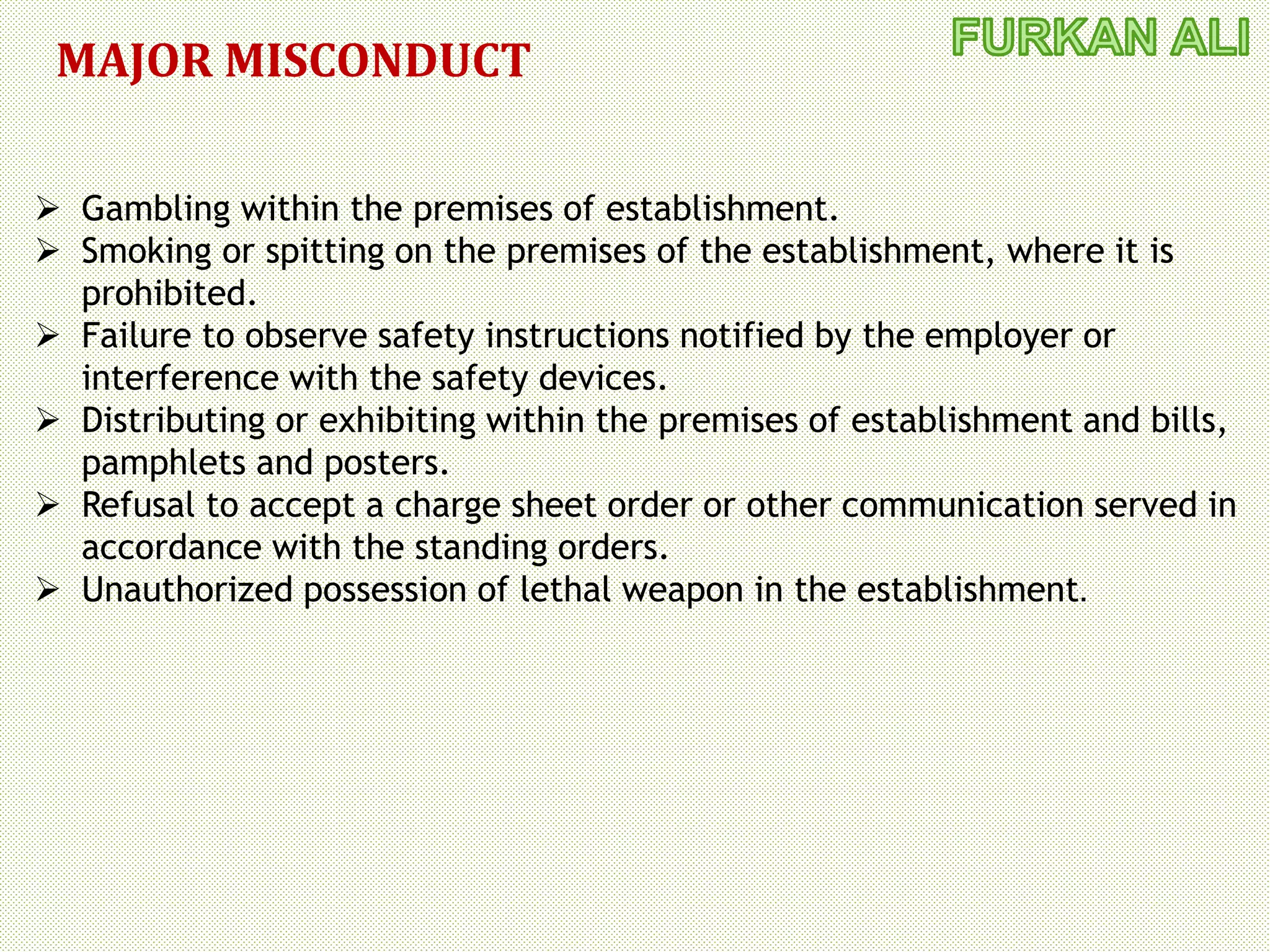 Misconduct & Disciplinary Action - Charge Sheet & Domestic Enquiry | PDF