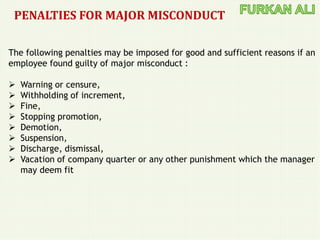 Misconduct & Disciplinary Action - Charge Sheet & Domestic Enquiry | PDF