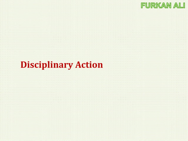 Misconduct & Disciplinary Action - Charge Sheet & Domestic Enquiry | PDF