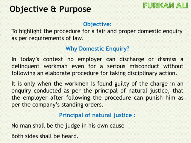 Misconduct & Disciplinary Action - Charge Sheet & Domestic Enquiry | PDF