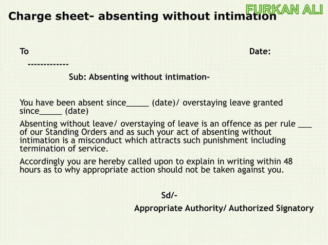 Misconduct & Disciplinary Action - Charge Sheet & Domestic Enquiry | PDF