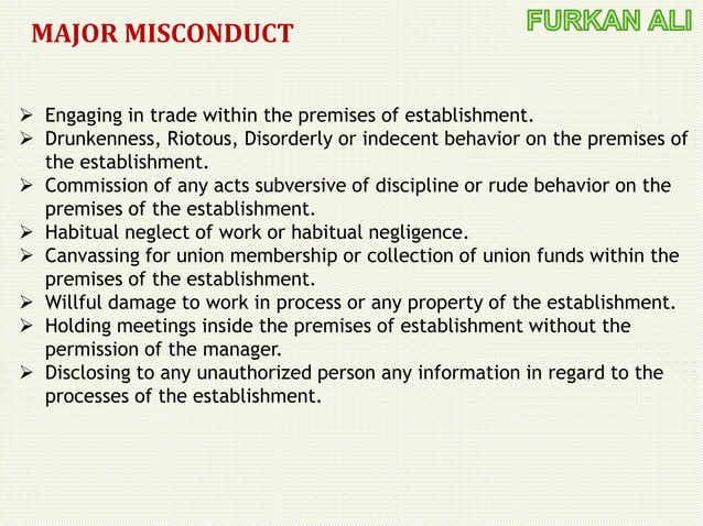 Misconduct & Disciplinary Action - Charge Sheet & Domestic Enquiry | PDF