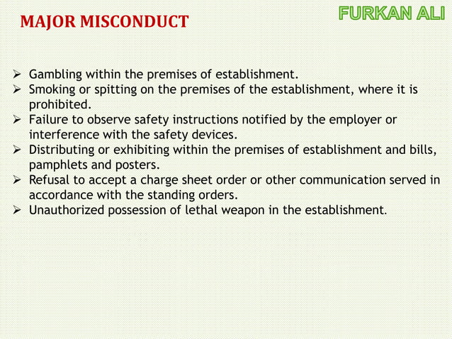 Misconduct And Disciplinary Action Charge Sheet And Domestic Enquiry Pdf 4884