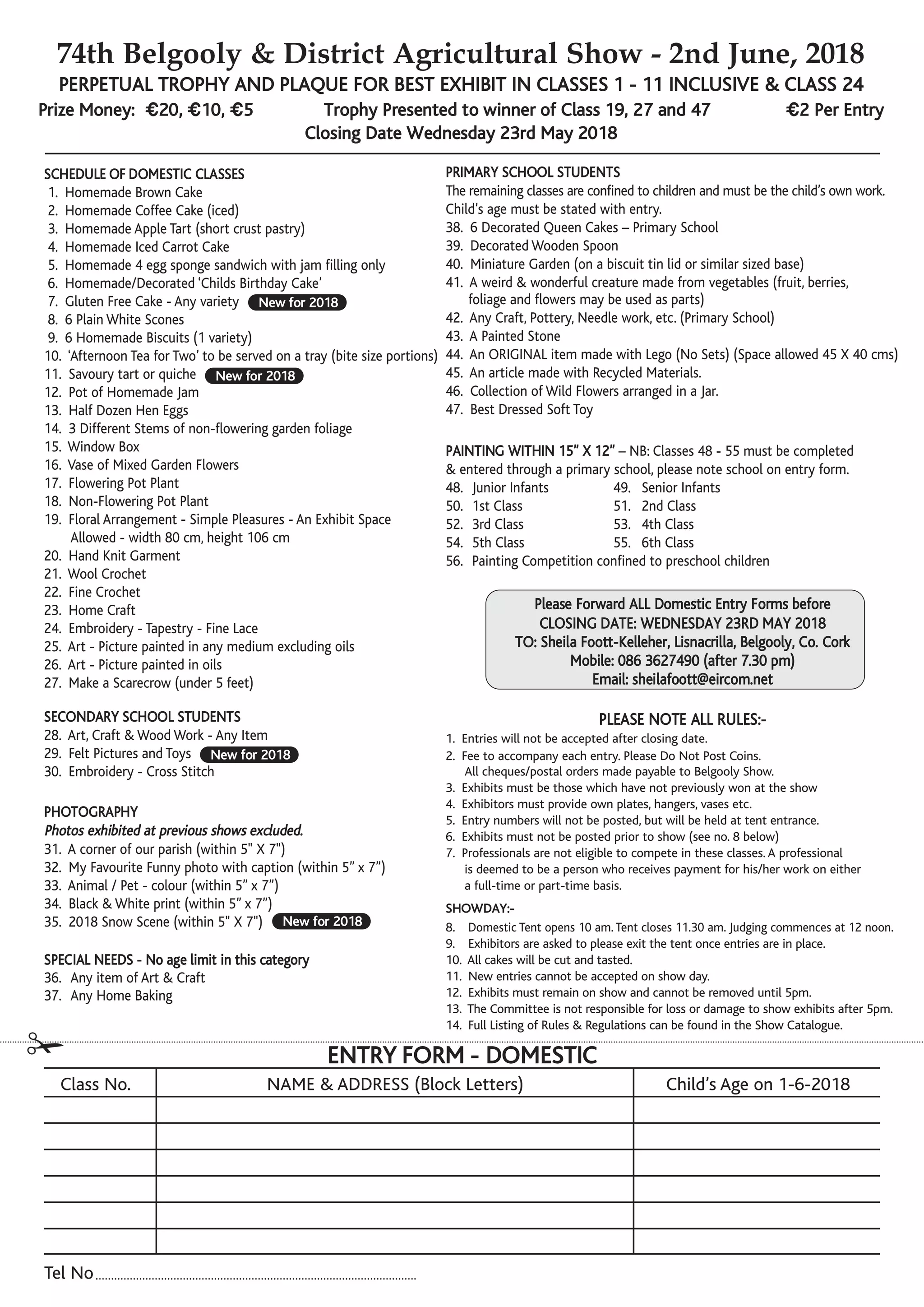 Domestic Entry Form 2018 | PDF