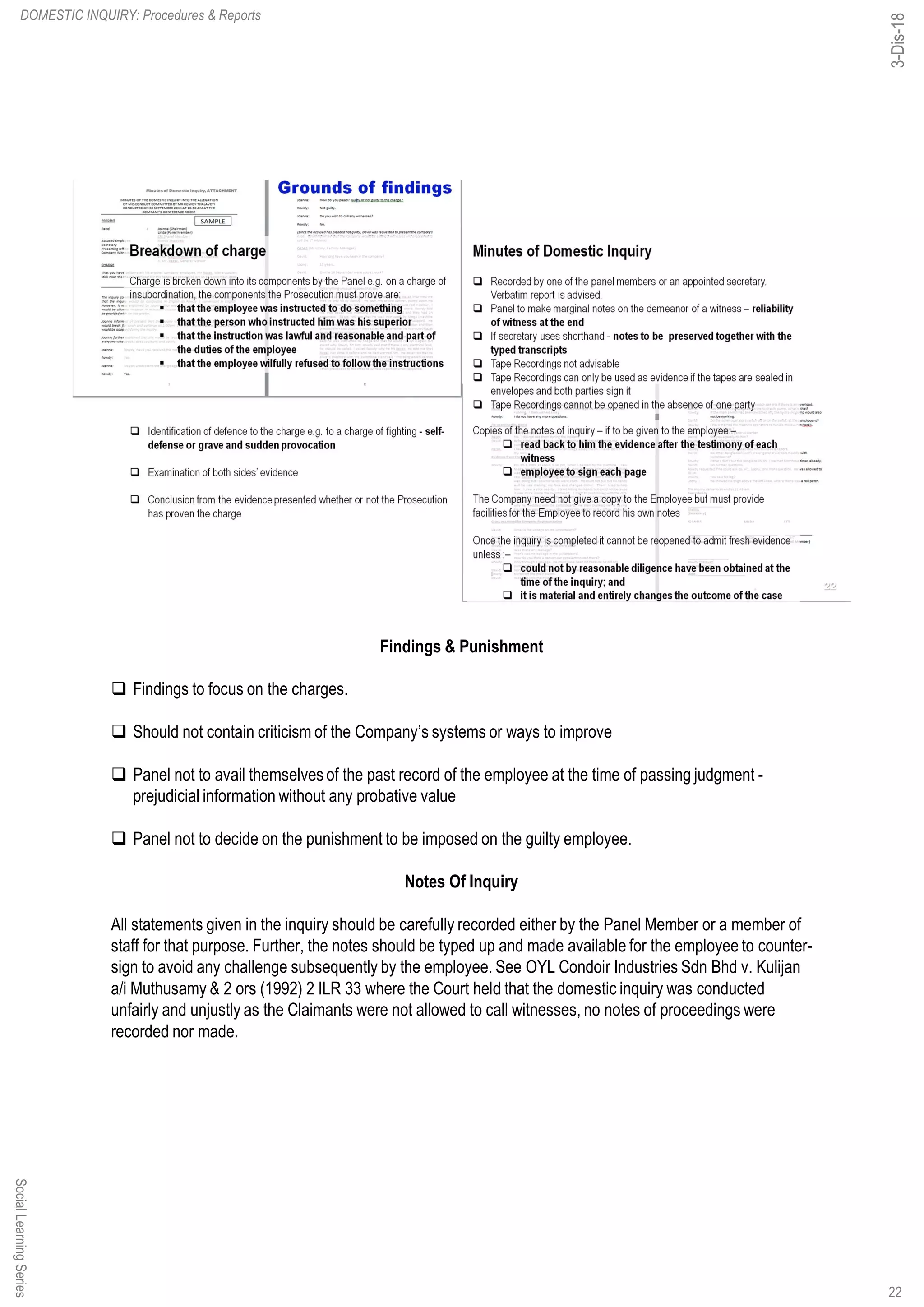 Domestic inquiry procedures & reports 5 dec-18 | PDF
