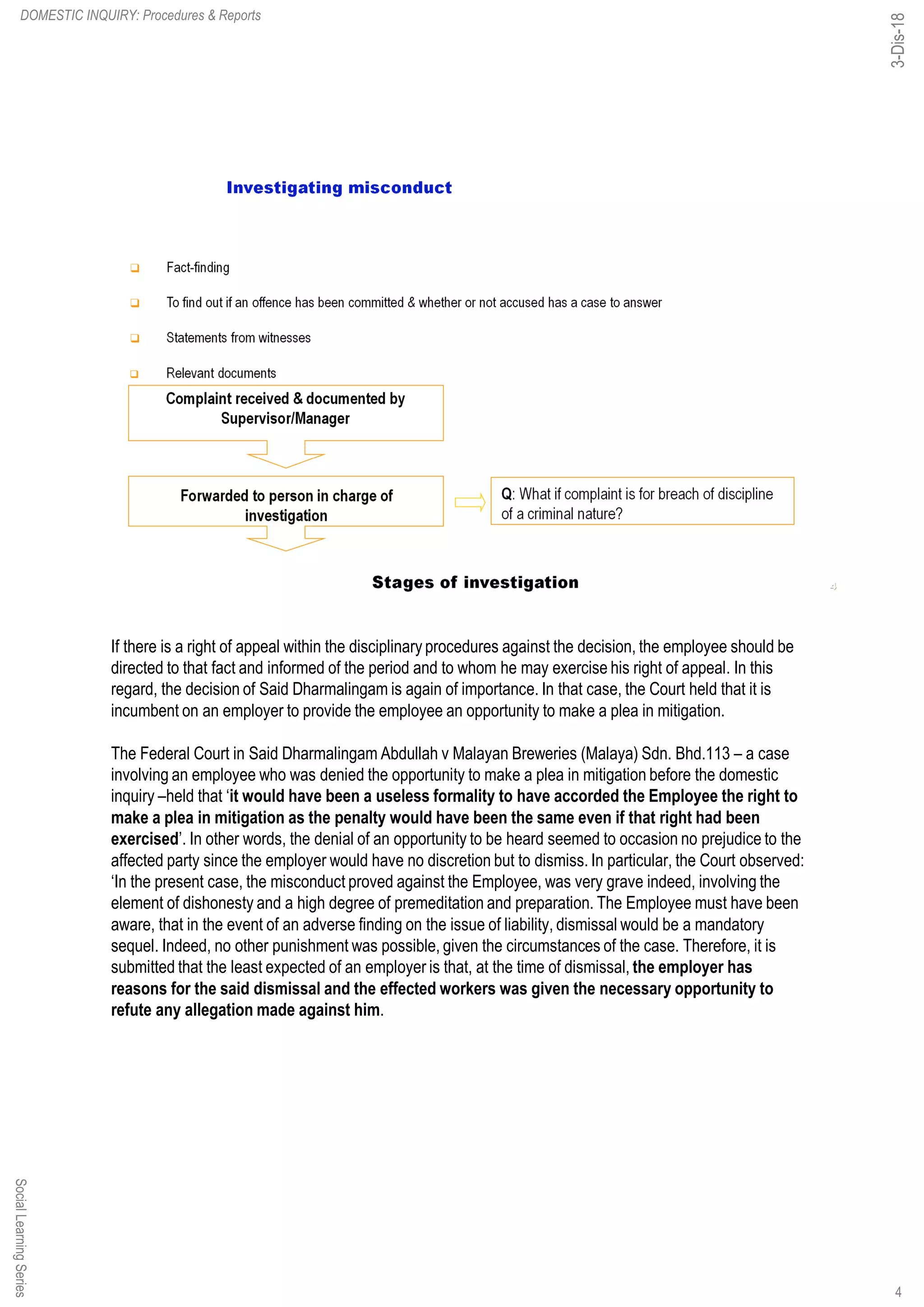 Domestic inquiry procedures & reports 5 dec-18 | PDF