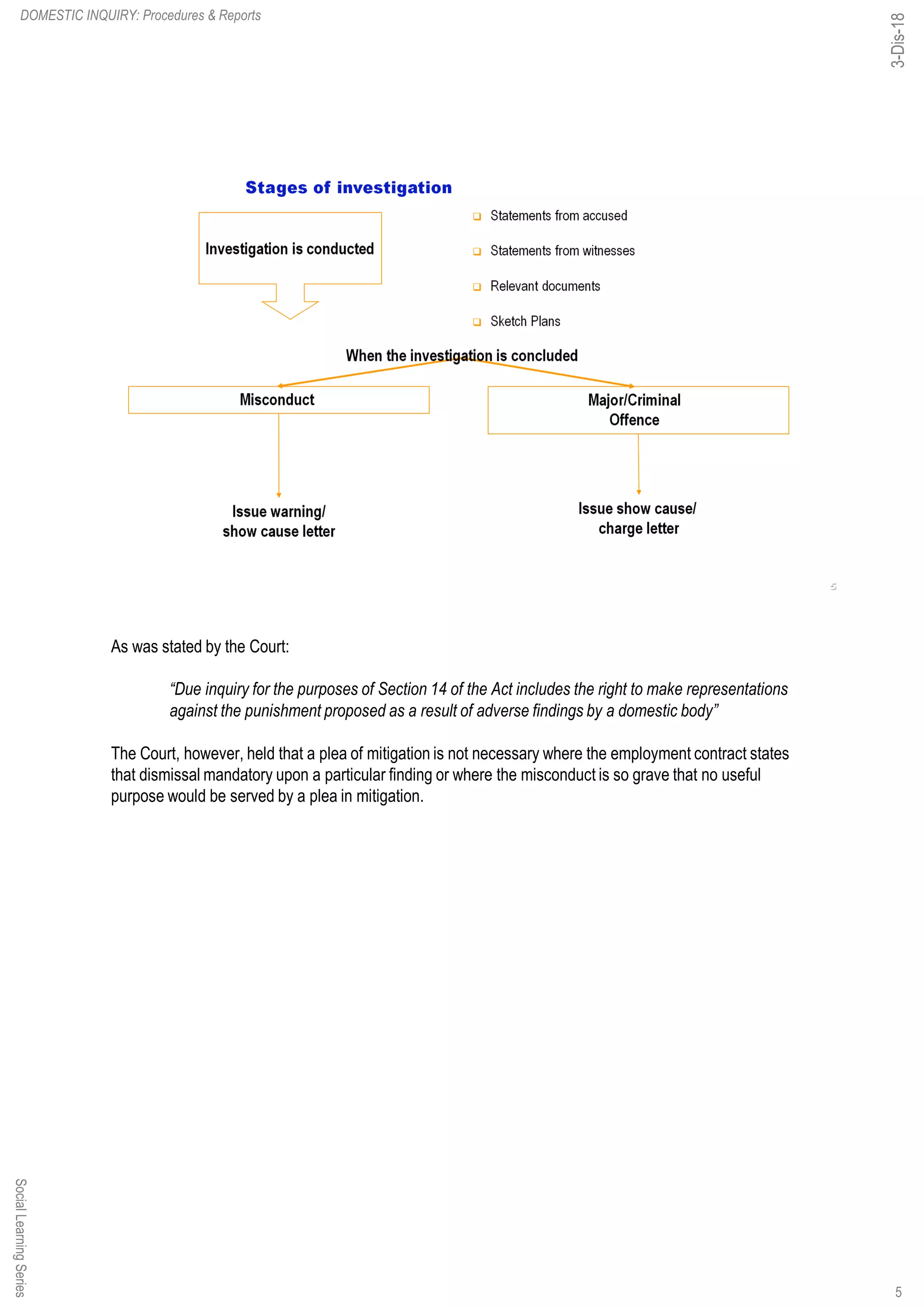 Domestic inquiry procedures & reports 5 dec-18 | PDF