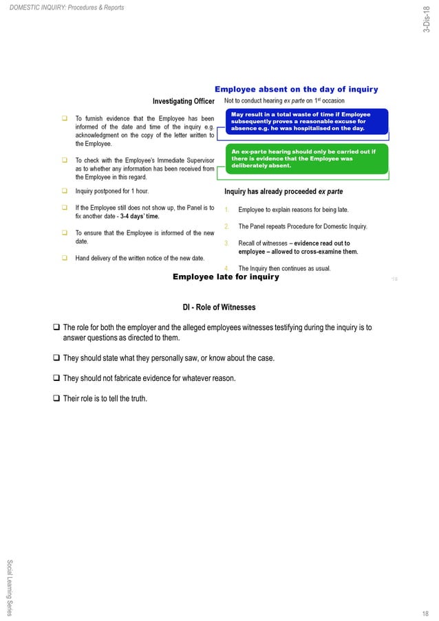 Domestic inquiry procedures & reports 5 dec-18 | PDF