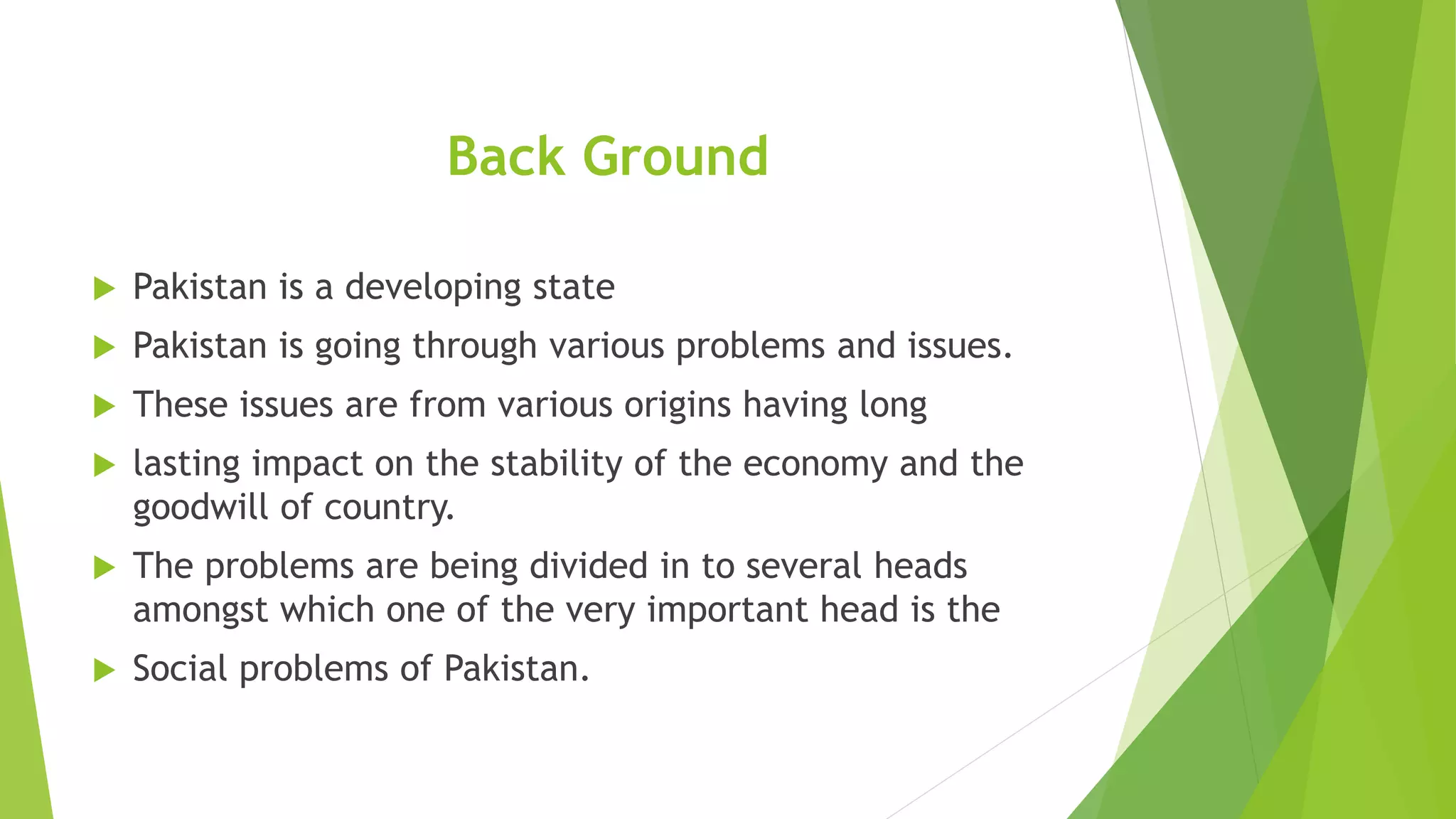 Domestic Issues of Pakistan | PPTX