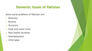 Domestic Issues of Pakistan | PPTX