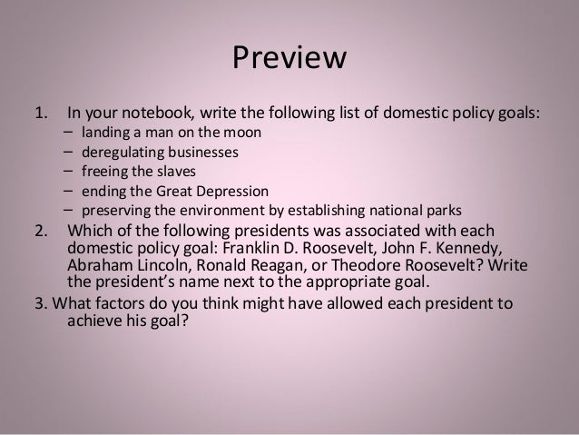 Domestic politics at the turn of the 21st student version