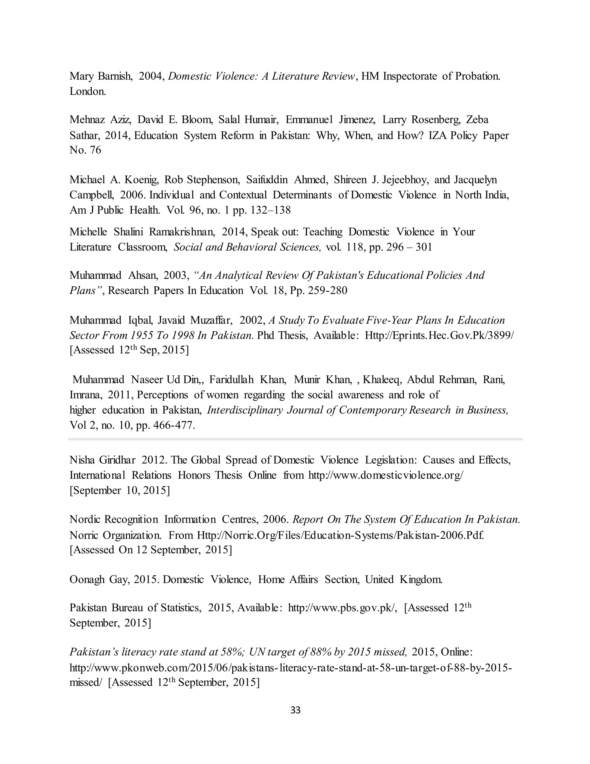 IMPACT OF EDUCATION ON DOMESTIC VIOLENCE | DOCX | Education