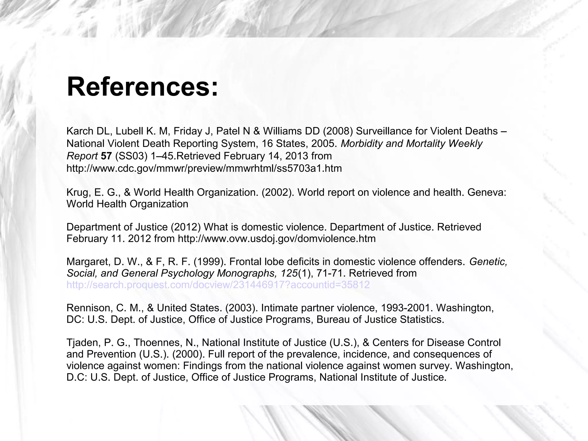 Domestic Violence II - The Facts - Men, women, and children can be ...