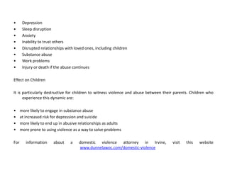 Domestic Violence: Causes and Effects | PPTX