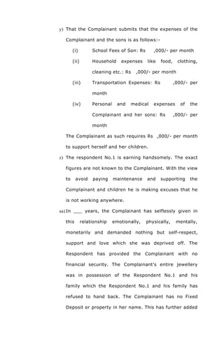 Domestic violence complaint format under section 12 | PDF