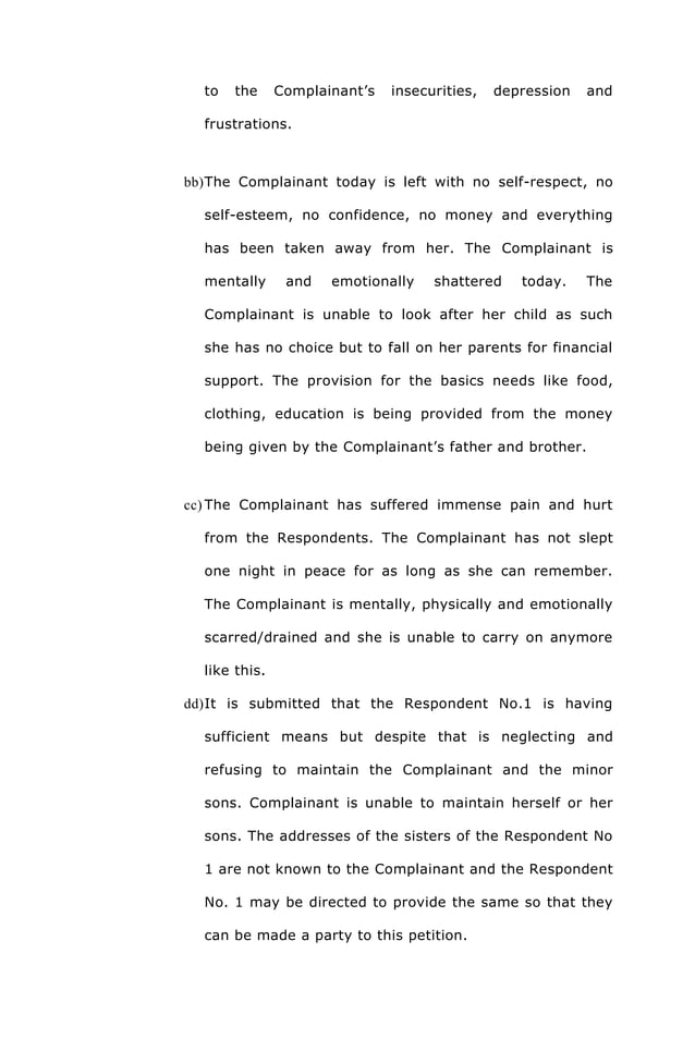 Domestic violence complaint format under section 12 | PDF | Debated Sensitive Social Issues ...