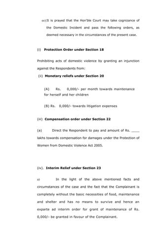 Domestic violence complaint format under section 12 | PDF