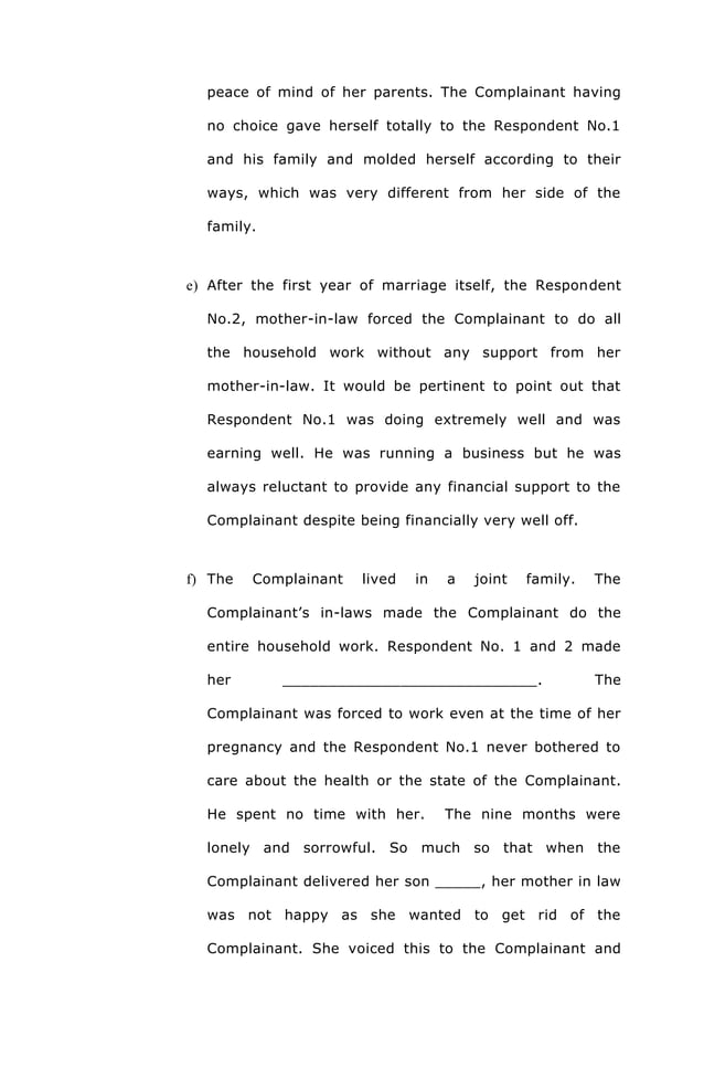Domestic violence complaint format under section 12 | PDF | Debated ...