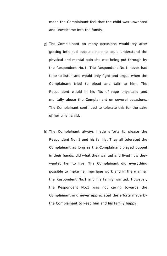 Domestic violence complaint format under section 12 | PDF | Debated ...