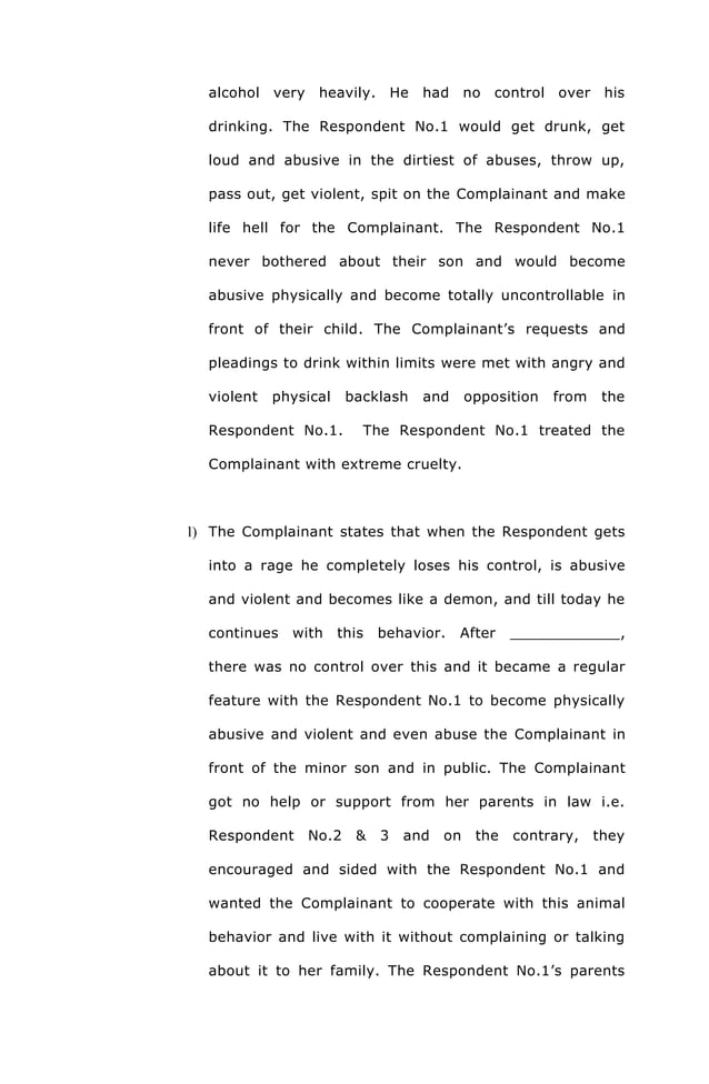 Domestic violence complaint format under section 12 | PDF | Debated ...