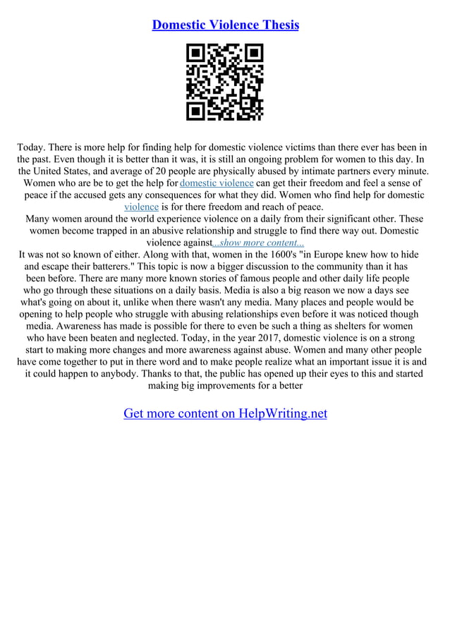 Domestic Violence Essays | PDF | Debated Sensitive Social Issues | Sensitive Topics