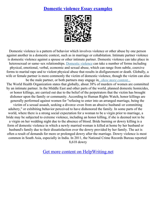 Domestic Violence Essays | PDF | Debated Sensitive Social Issues | Sensitive Topics
