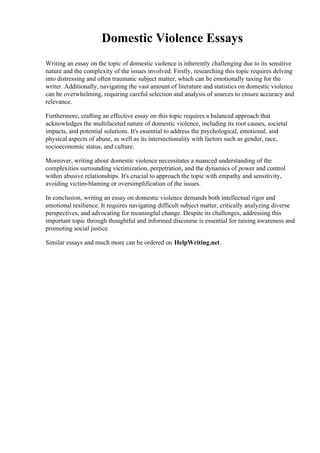 Domestic Violence Essays.pdf