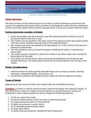 Domestic water treatment and supply | DOCX