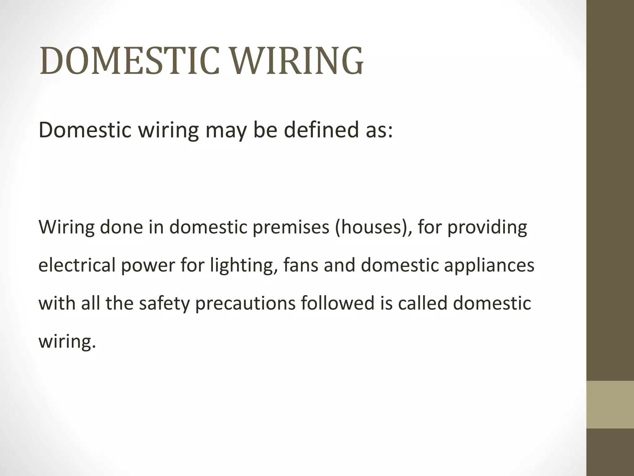 Domestic wiring | PPTX