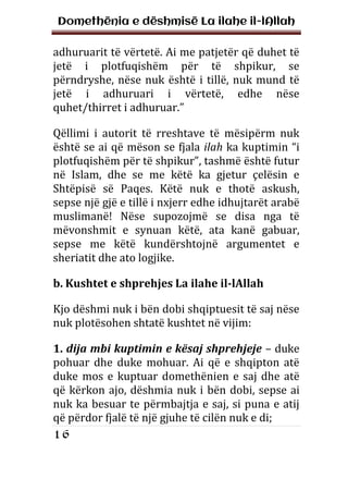 Domethënia e Dëshmisë La ilahe il-lAllah | PDF