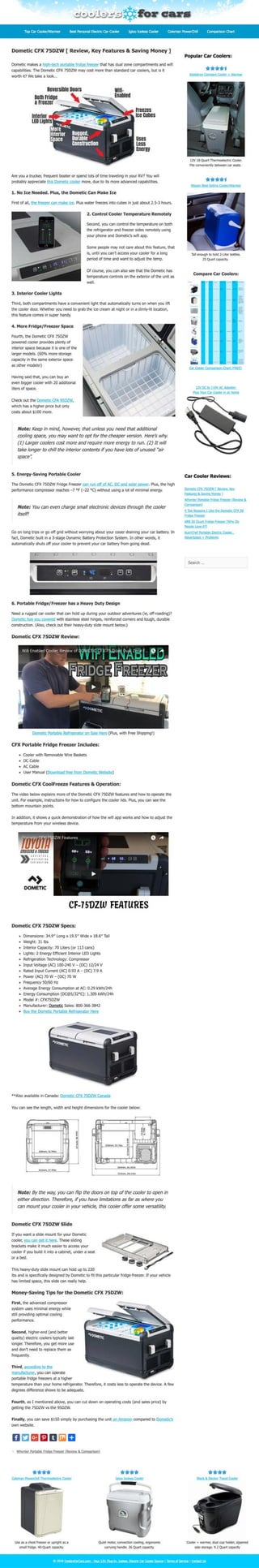 Dometic CFX 75DZW Review | PDF