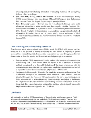 Dom Hackking & Security - BlackHat Preso | PDF | Web Development | Internet