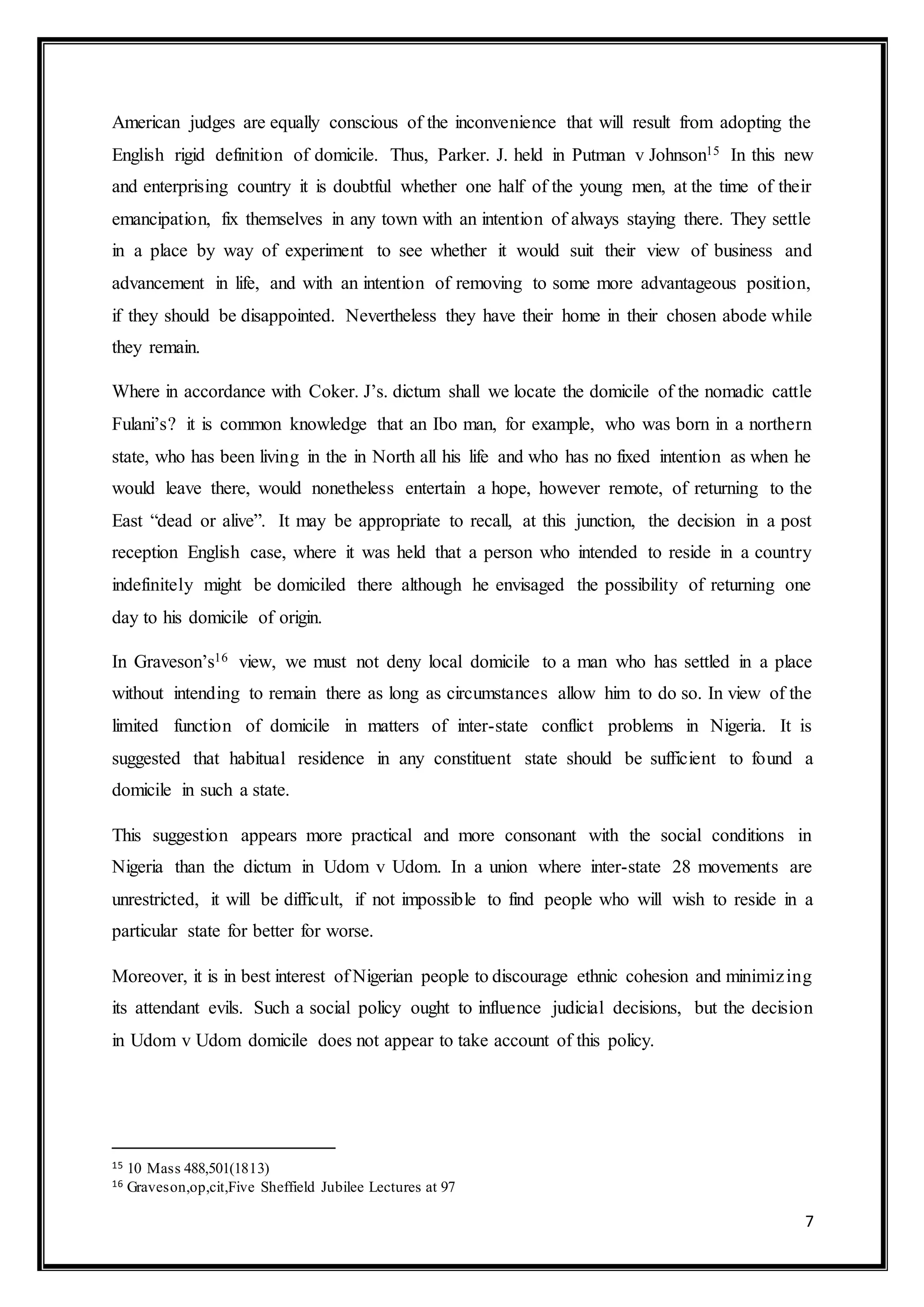 Domicile in private international law | DOCX