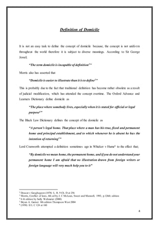 Domicile in private international law | DOCX