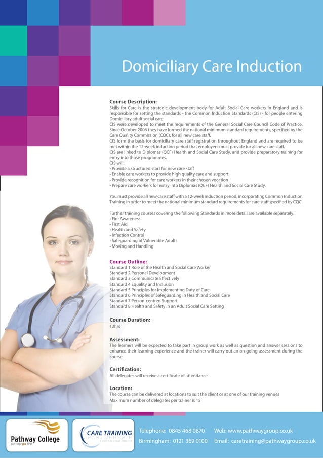 Domiciliary care induction course - care standards induction training provider | PDF