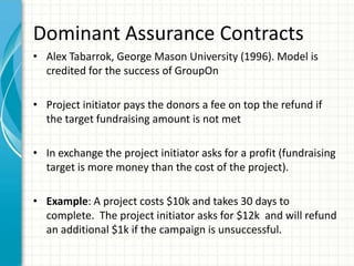 Dominant assurance contracts using Ethereum | PPTX