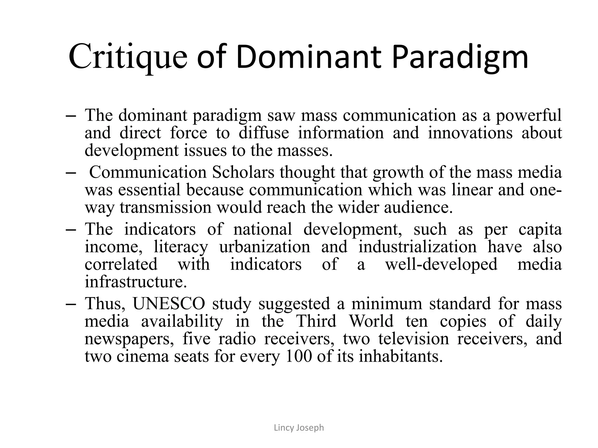 Dominant paradigm and the criticisms | PPTX