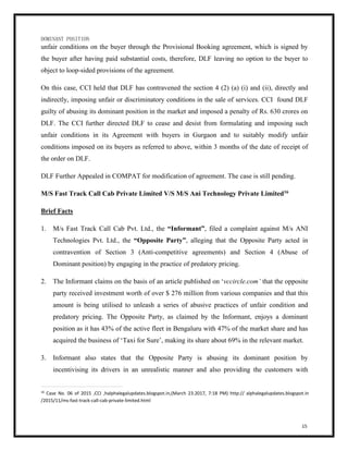 Dominant Position :Competition Law(Competition Act,2002) | PDF