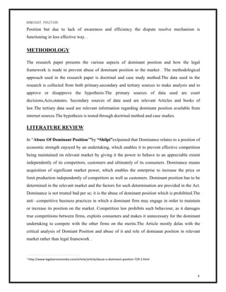 Dominant Position :Competition Law(Competition Act,2002) | PDF