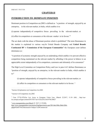 Dominant Position :Competition Law(Competition Act,2002) | PDF