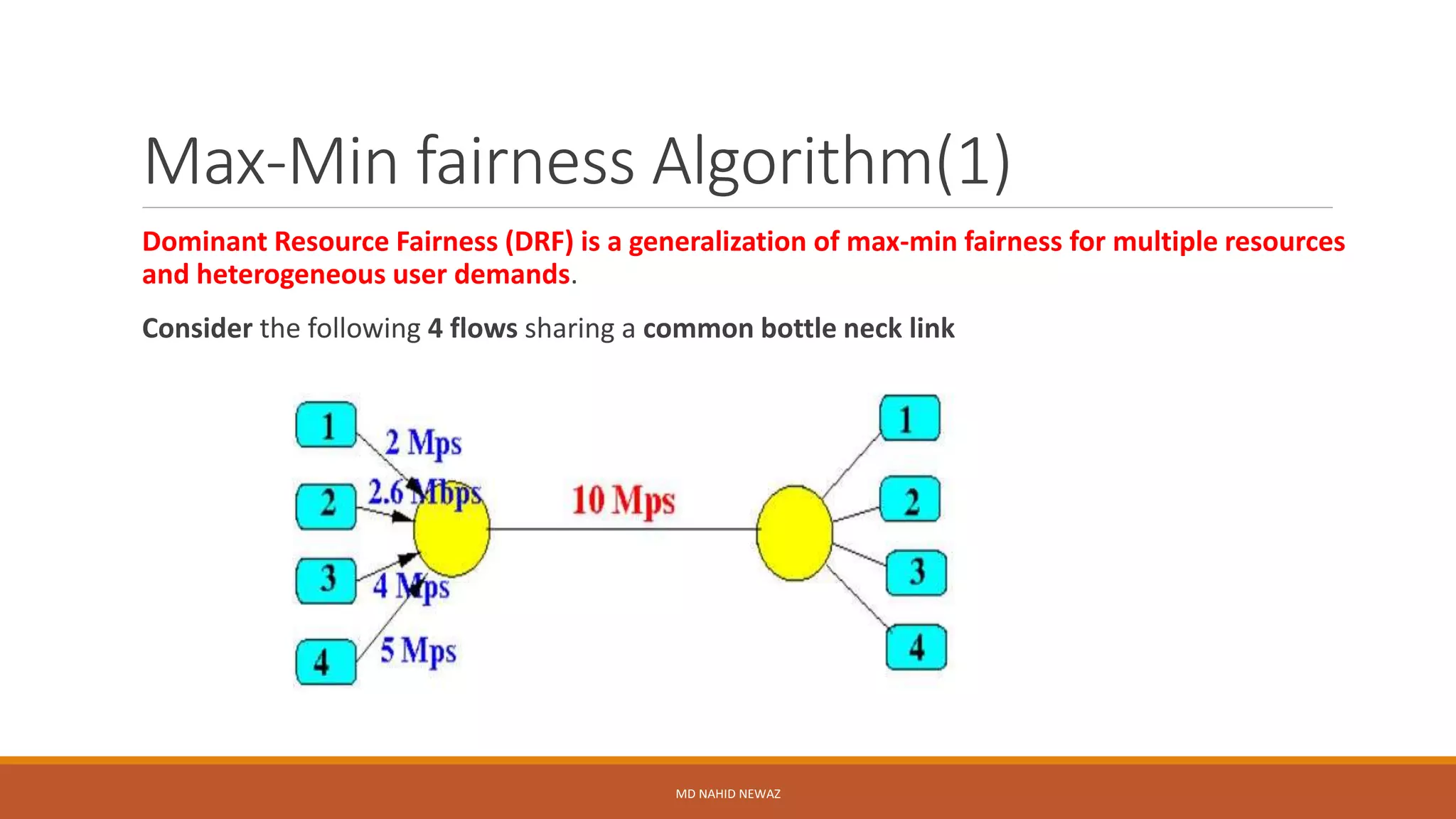 Dominant Resource Fairness Fair Allocation Of Multiple Resource Types Ppt