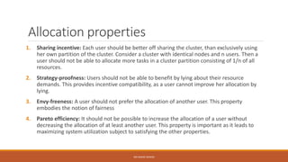 Dominant resource fairness fair allocation of multiple resource types | PPT