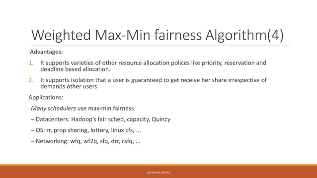 Dominant resource fairness fair allocation of multiple resource types | PPT