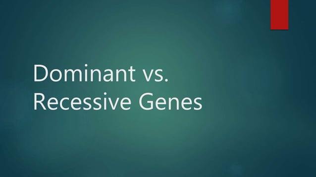 Dominant vs Recessive Genes | PPTX